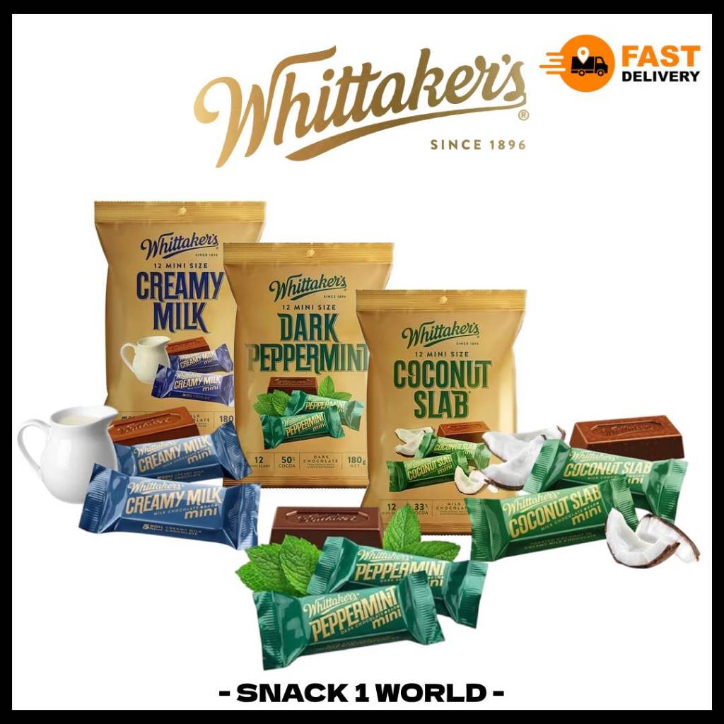 Whittakers Chocolate Slab, 12mini Size 180gram, T12 | Shopee Malaysia
