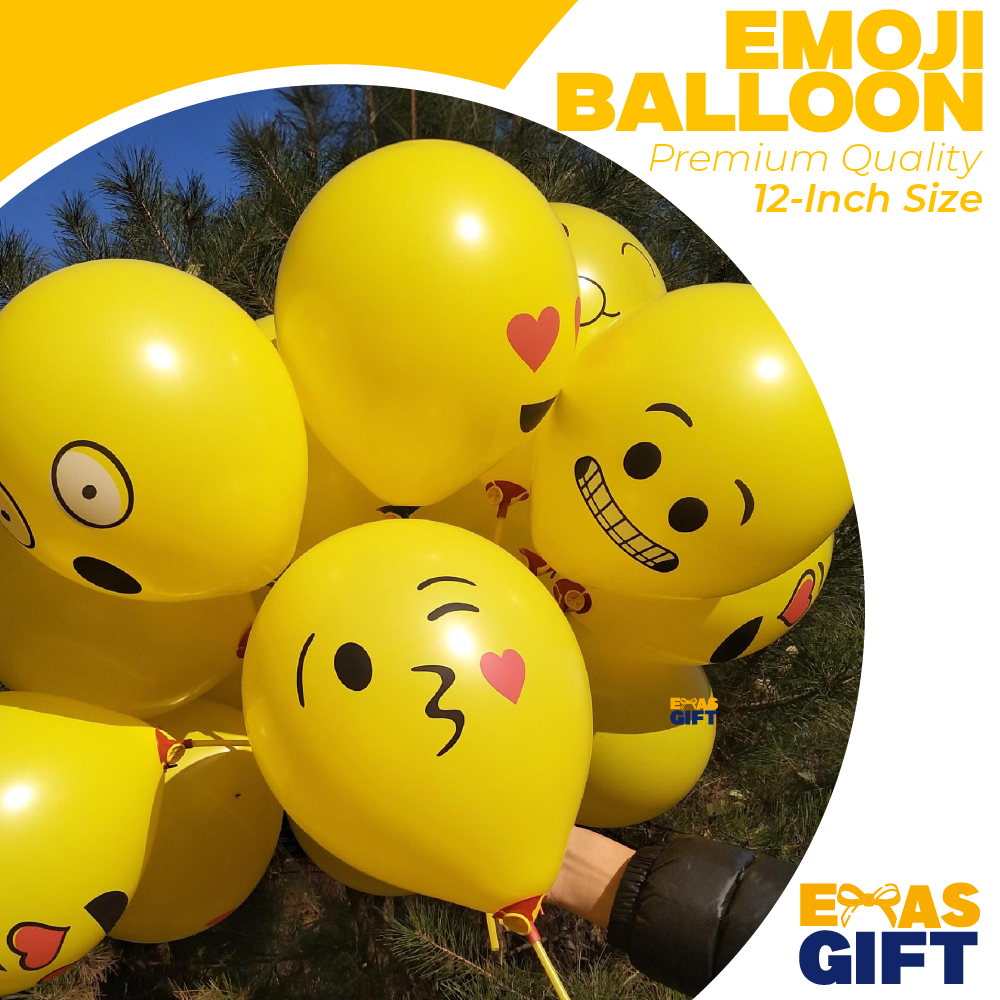 12 Inch Yellow Emoji Balloons Smiley Face Expression Latex Belon Baby ...