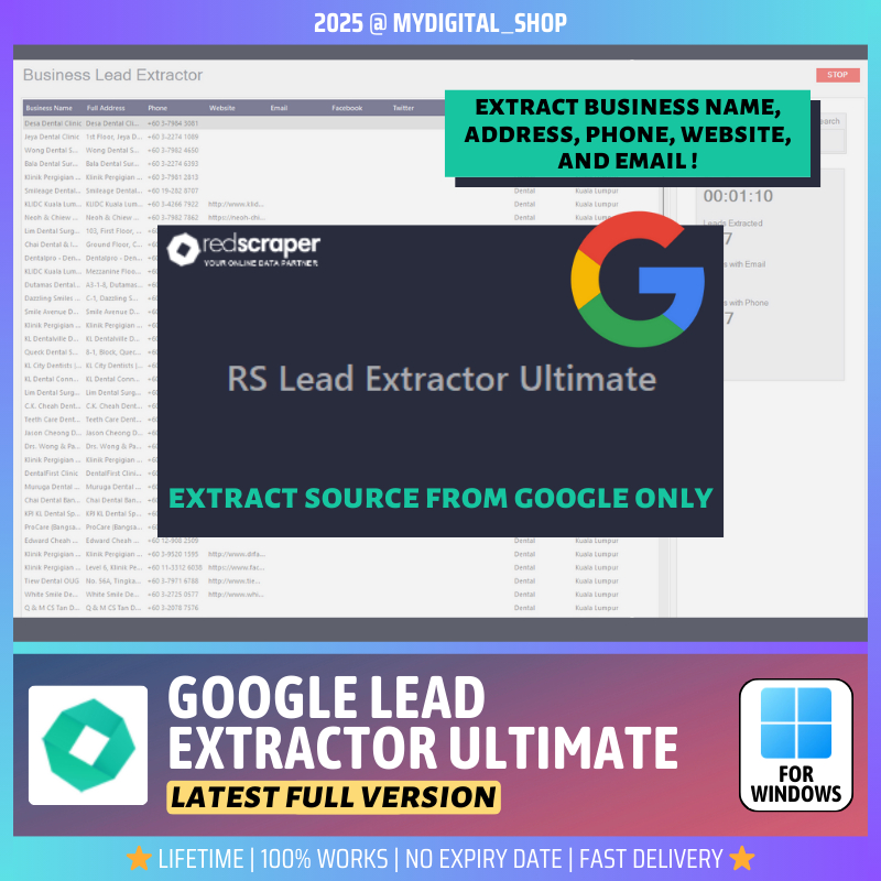 Google Lead Extractor Ultimate 2025 | For Windows Only | Full Version ...