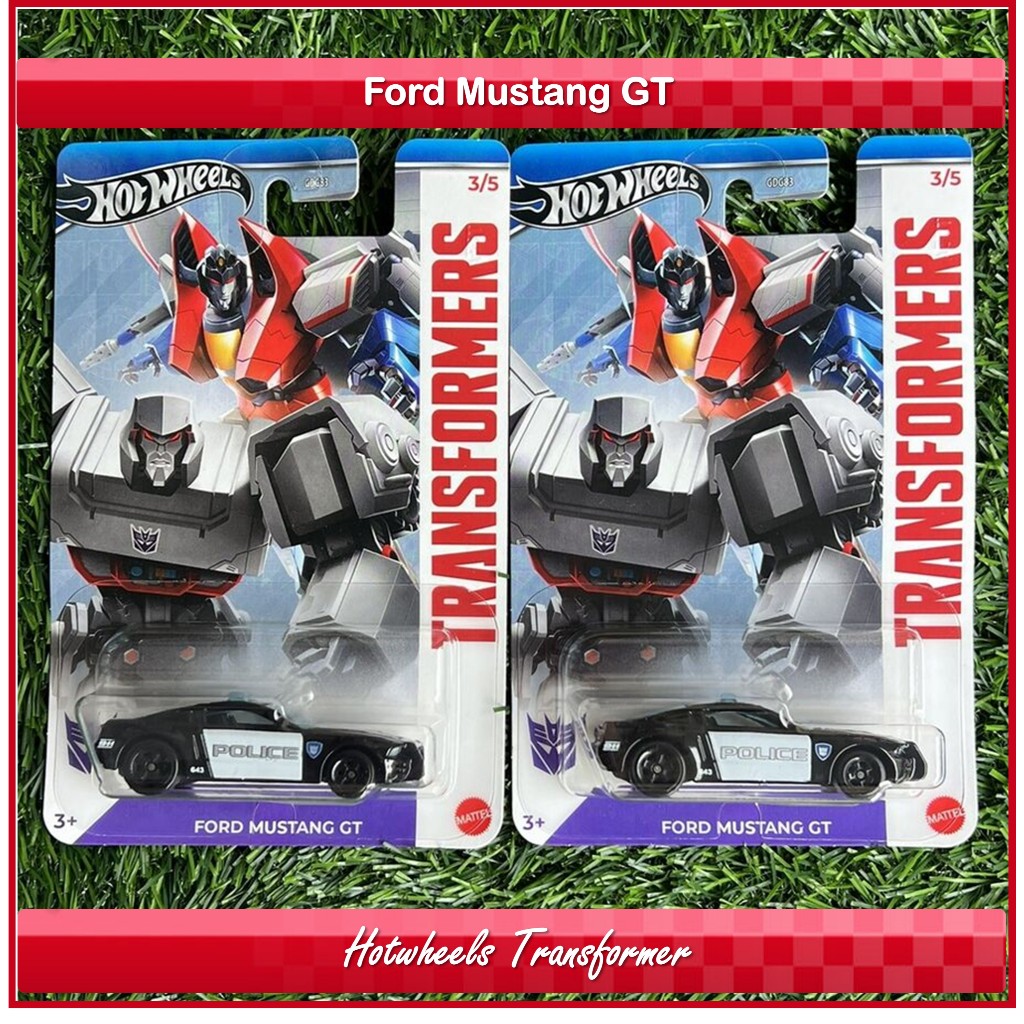Hot Wheels Transformer Ford Mustang GT & Corvette C7.R Diecast Model ...