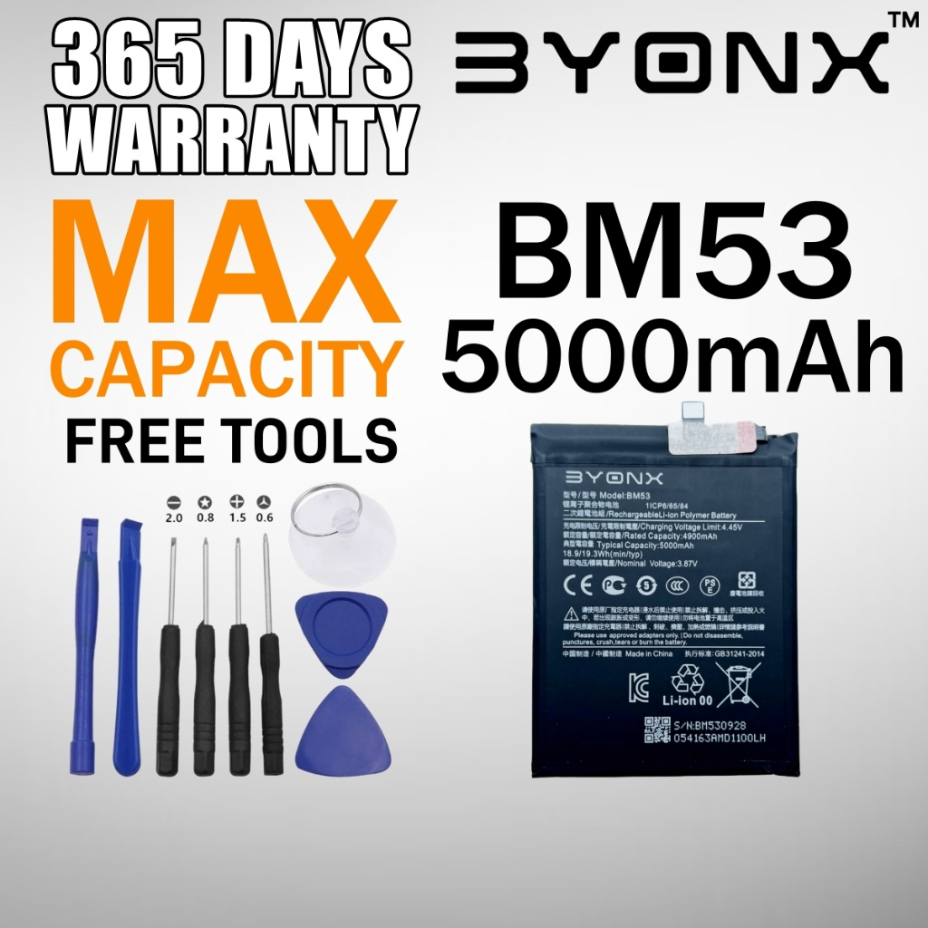 BYONX Battery Bateri BM53 Mi XiaoMi Battery for Xiaomi Mi 10T / Mi 10T Pro / Redmi K30s (5000mAh ...
