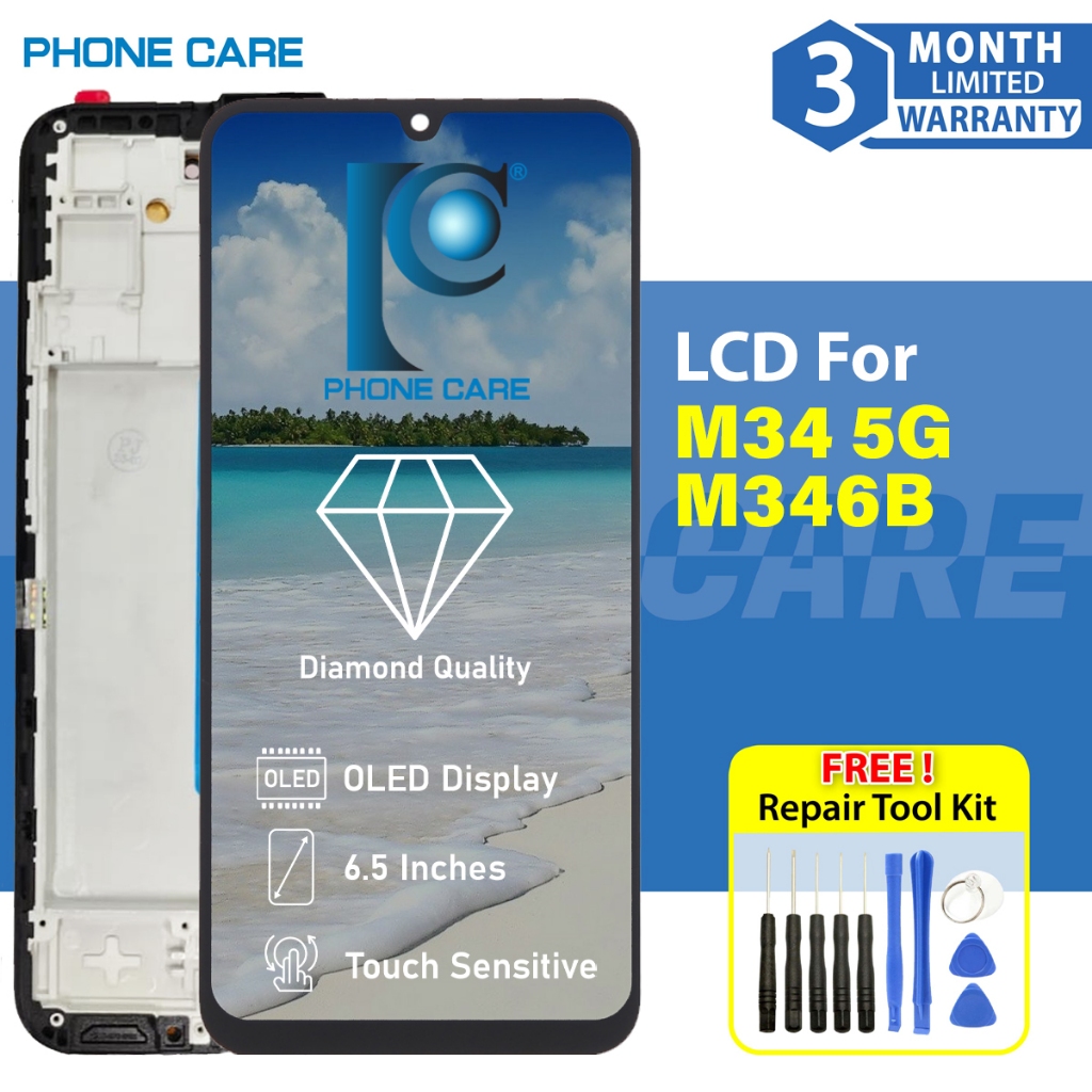 Lcd For Samsung M34 5G M346B With Frame (With Touch Screen Display ...