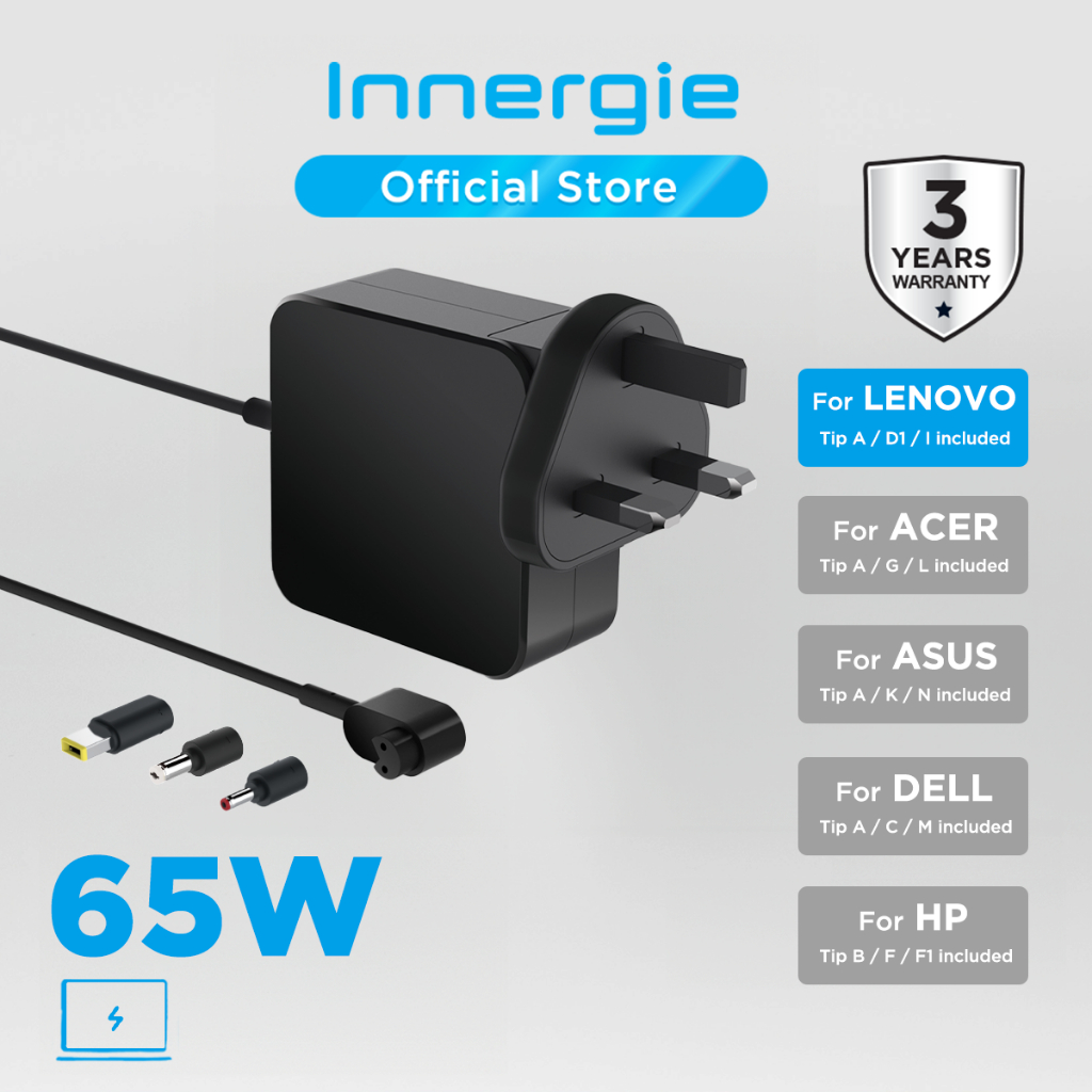 Innergie T6 65W Universal Laptop Charger Power Adapter - Compatible ...