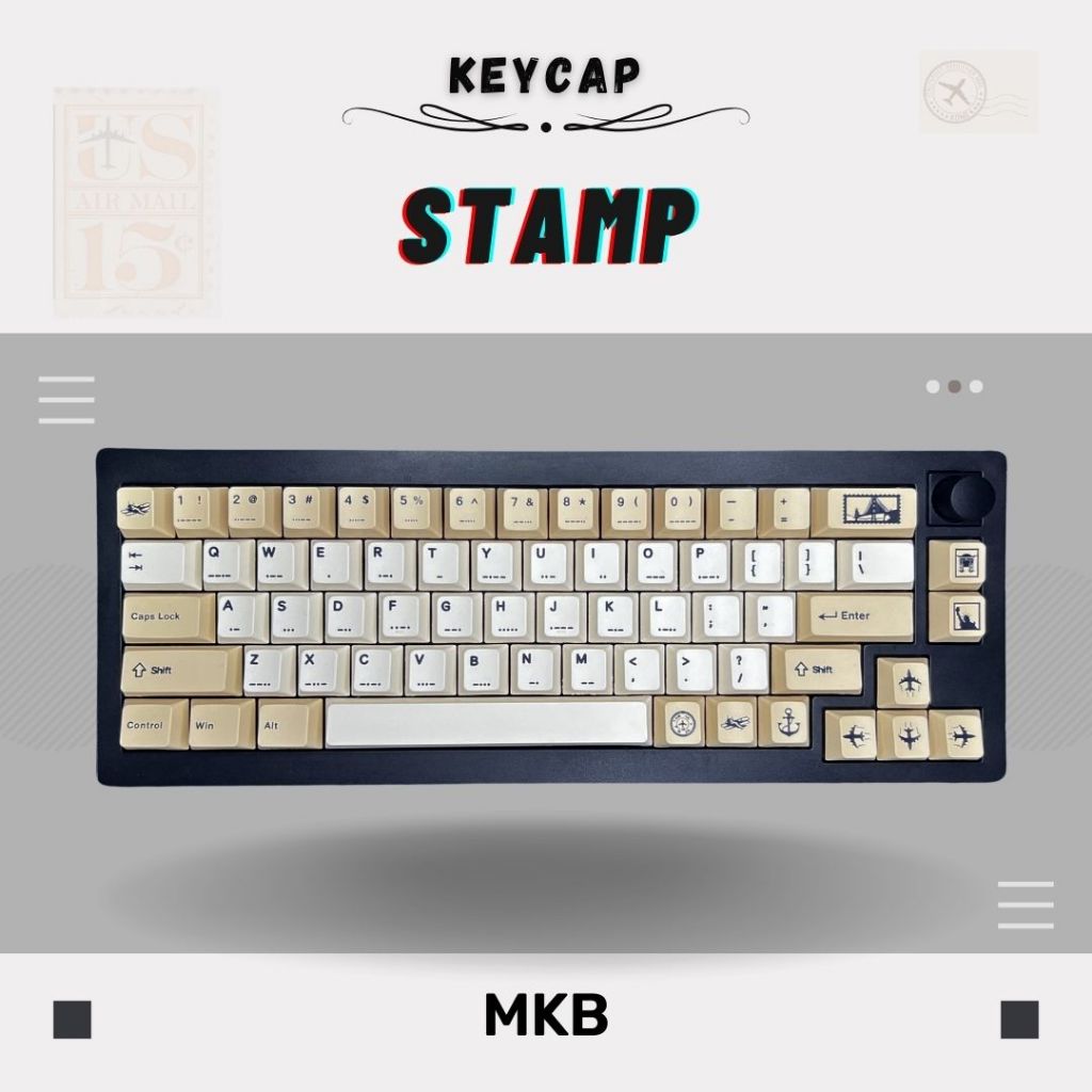 MKB Stamp PBT Dye-Sublimation Cherry Profile Keycap Set for Mechanical ...