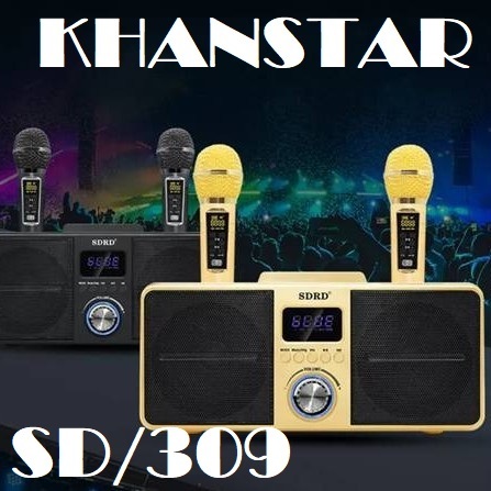 SDRD SD-309 Wireless Bluetooth Dual Microphone Karaoke Portable Speaker | Shopee Malaysia