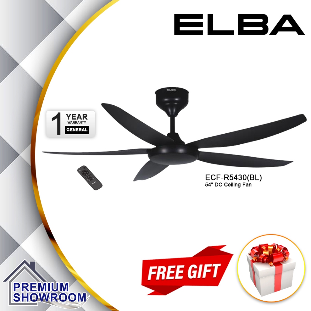 (AUTHORISED DEALER) ELBA 54" 5 Blades DC Ceiling Fan with Remote ...