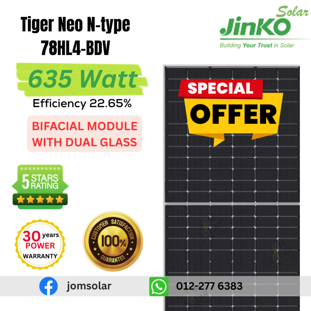 Jinko Solar 635W N-Type Monocrystalline Solar Panel -Tier 1 - Grade AAA ...
