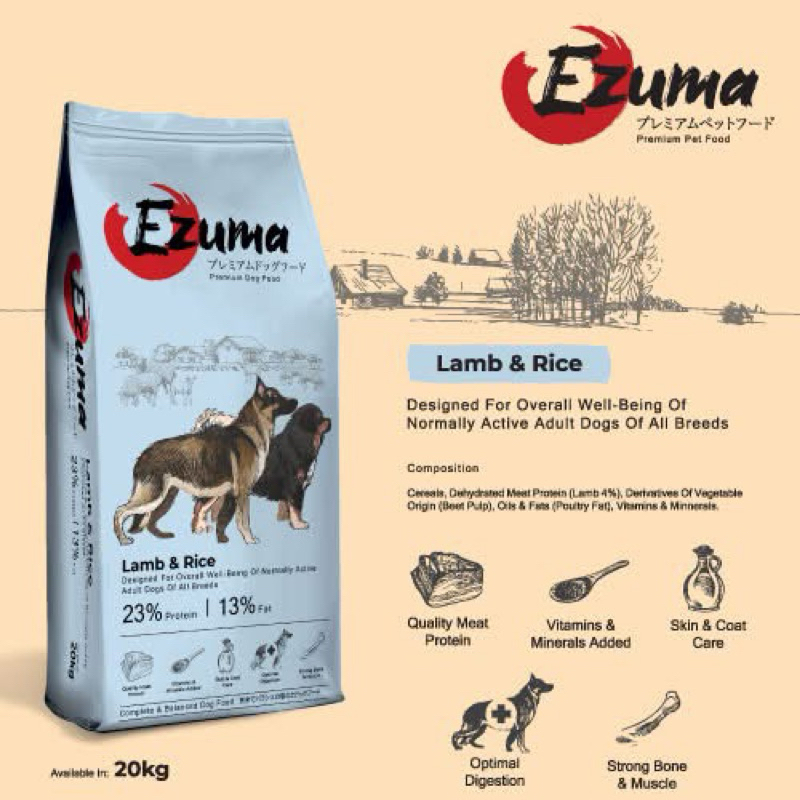 Ezuma lamb & rice dog food 20kg | Shopee Malaysia