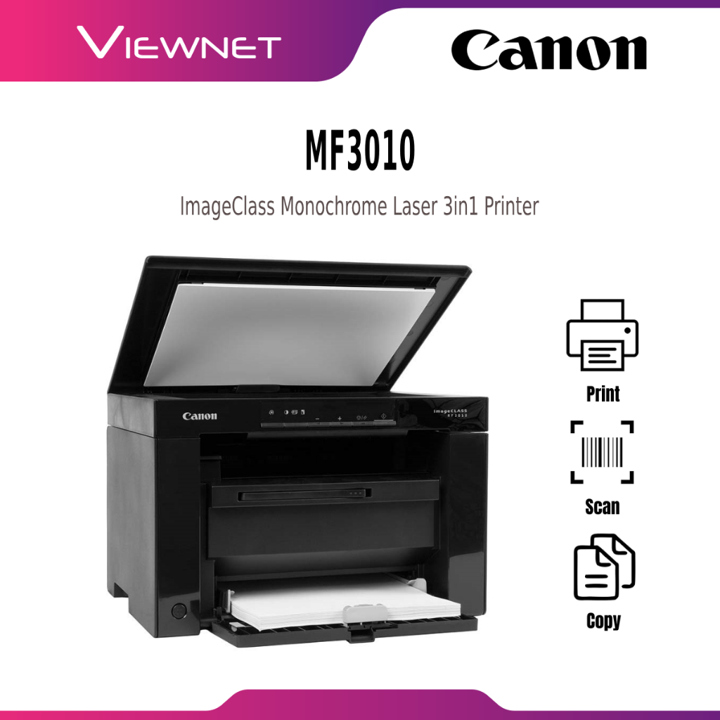 CANON IMAGECLASS MF3010 MONOCHROME LASER 3IN1 PRINTER WITH PRINT SCAN COPY MULTI-FUNCTION FOR ...