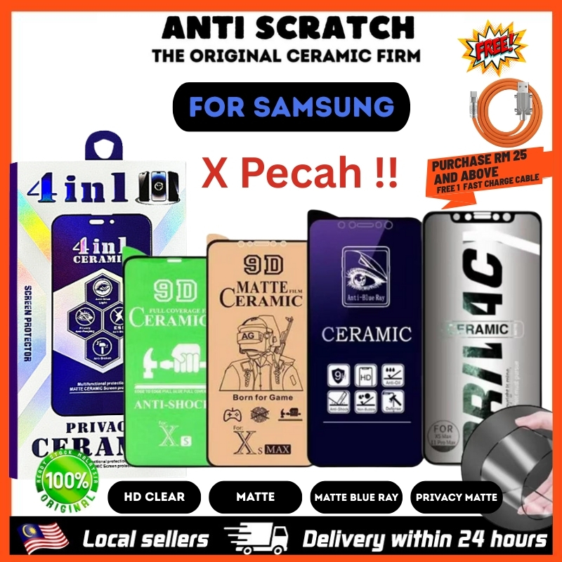 Samsung S25 S24 ULTRA PLUS S23 S21 S20 FE 5G Full Ceramic film screen ...