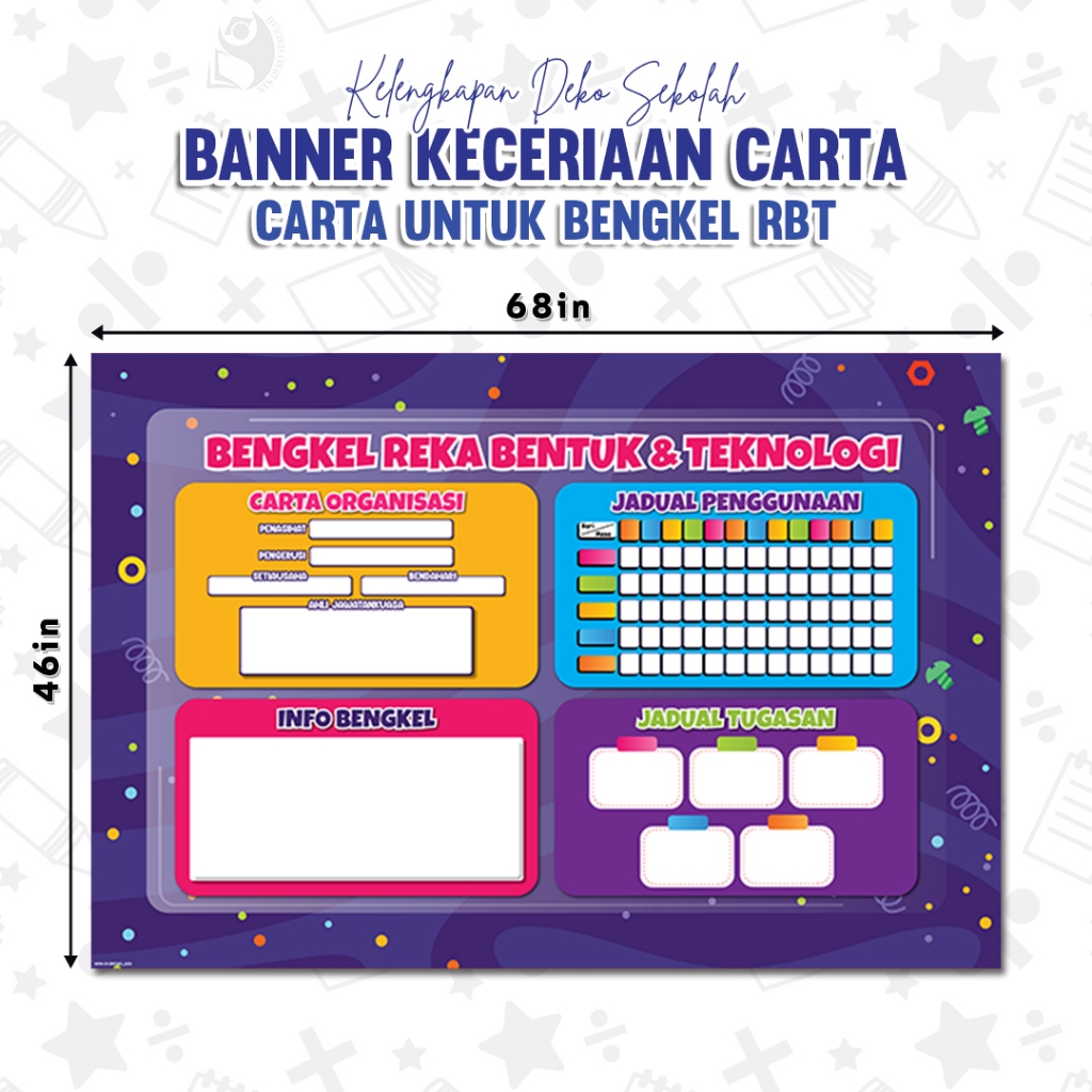 🌼1 DAY SHIP🌼 Banner Keceriaan Bengkel (CARTA) - Carta Bengkel RBT / Hiasan Bengkel / Deko ...