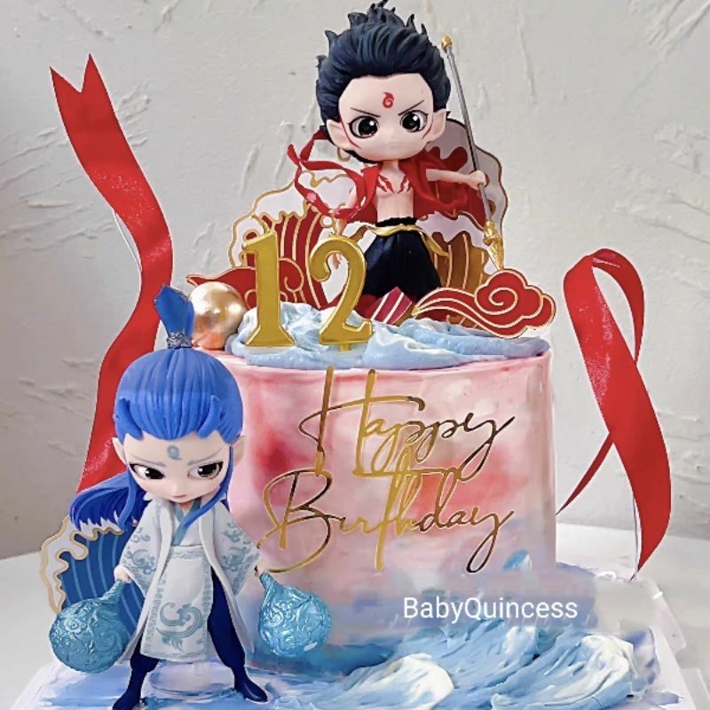 🇲🇾 READY STOCK - NeZha AoBing Boys Girl Cake Topper Decorations ...