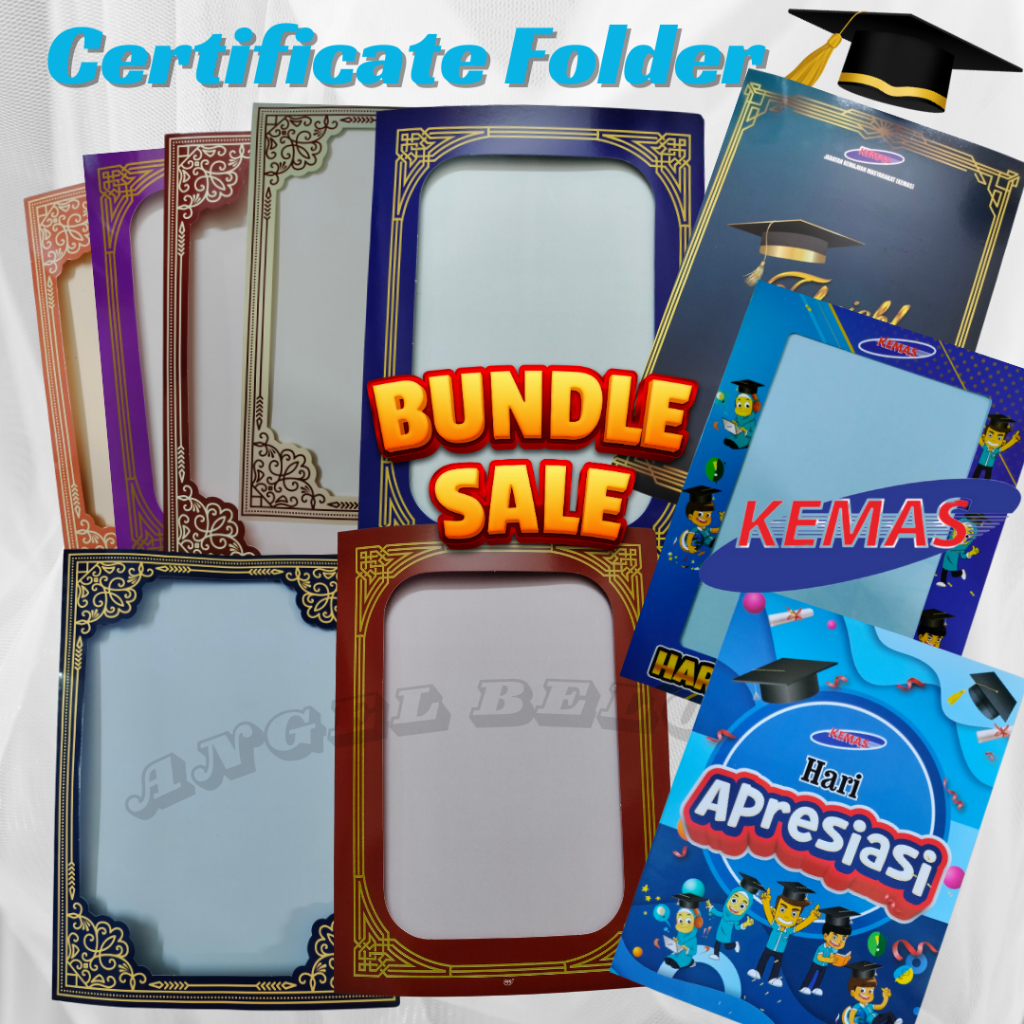 Bundle Graduation Certificate Holder A4 Certificate Folder Fail Sijil ...