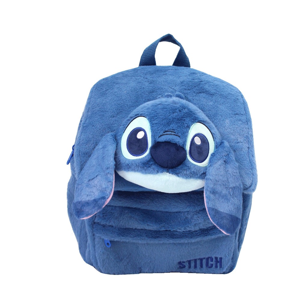 Disney Lilo & Stitch Blue Plush Cartoon Large Capacity Student Backpack ...