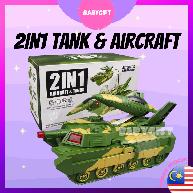2 in 1 Kids Transformer Deform Military Tank & Airplane Aircraft with ...