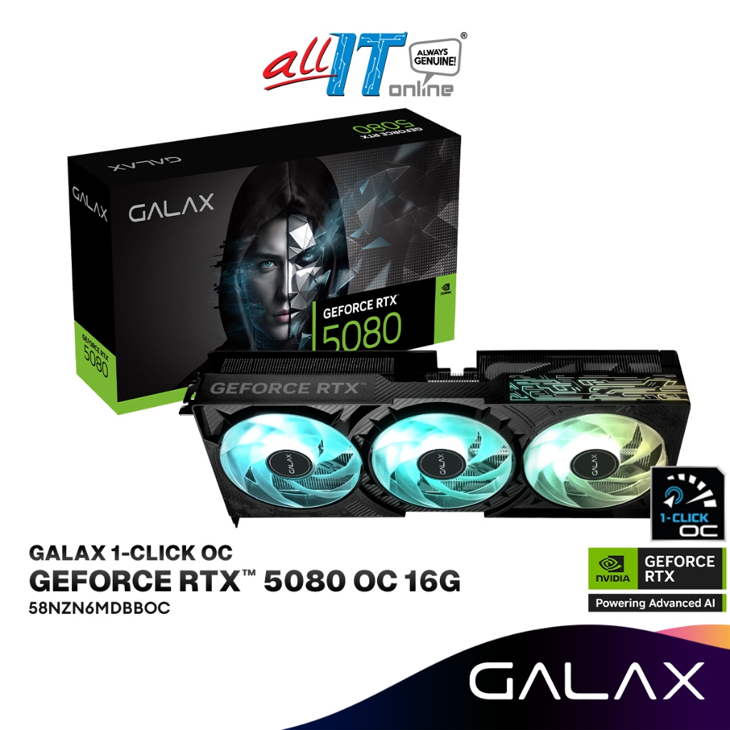 GALAX GeForce RTX 5080 1-Click OC 16GB GDDR7 Graphics Card ...
