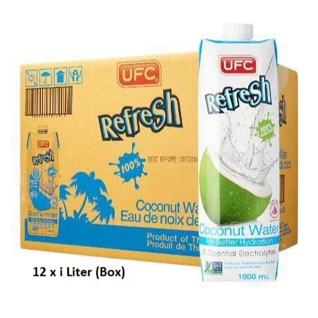 UFC Refresh Coconut Water 1 Liter 12X Liter | Shopee Malaysia