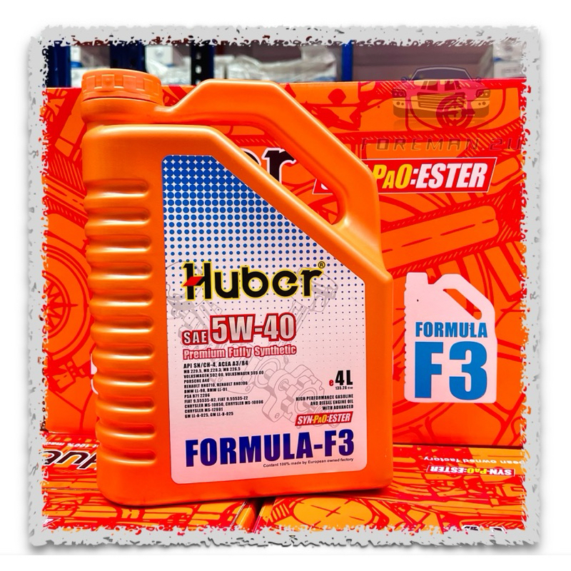 Huber SAE 5W-40 Premium Fully Synthetic Formula F3 4Liters engine oil ...