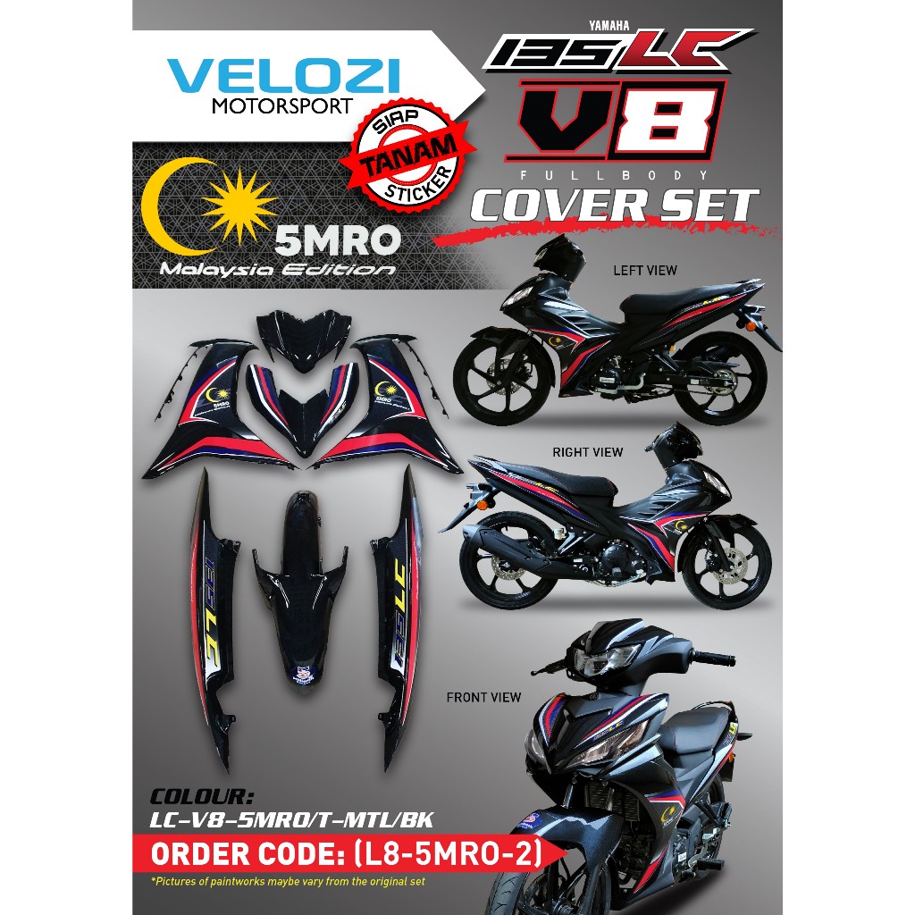 COVERSET YAMAHA LC V8 FI 5MRO STANDARD DESIGN L8-5MRO-2 COLOUR MATELIC ...