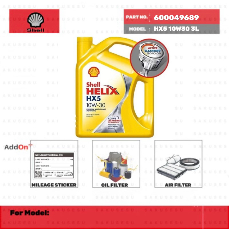 600049689 Shell Helix HX5 10W-30 mineral synthetic engine oil (3 liter ...