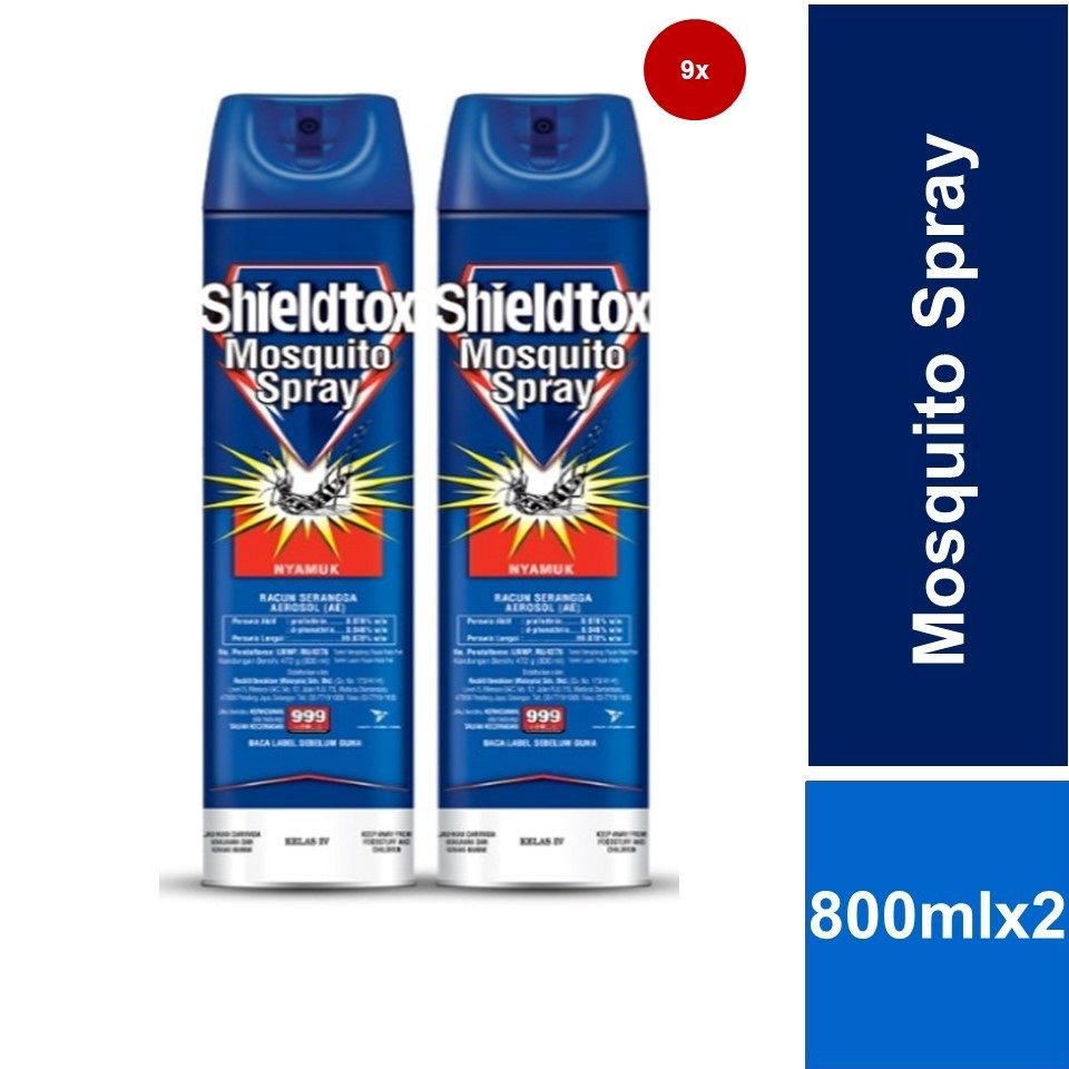 [Carton of 9] Shieldtox Mosquito Spray Aerosol 800ml x 2s | Shopee Malaysia