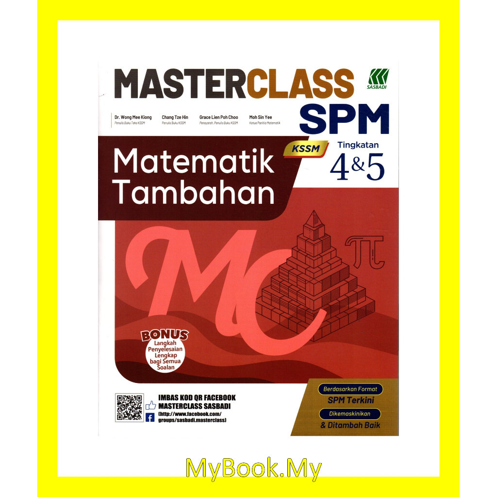 *BARU* MyB Buku Rujukan/Nota : Matematik Tambahan - Masterclass ...
