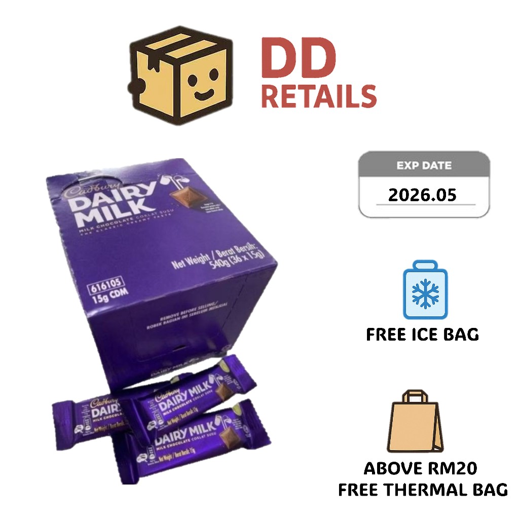 CADBURY DAIRY MILK CHOCOLATE 540G (15G x 36PCS) | Shopee Malaysia