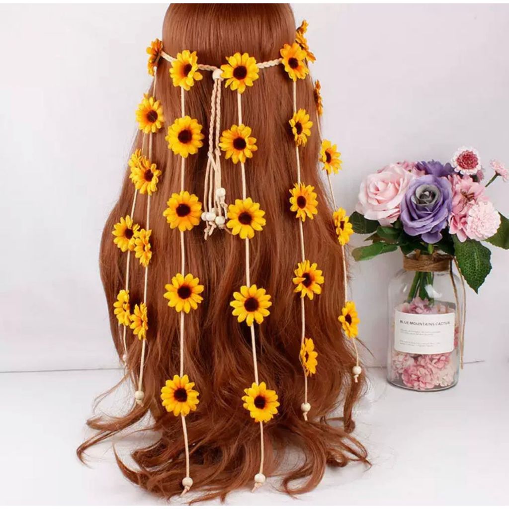 Hairband headdress wreath flower sunflower daisy headband bohemian ...