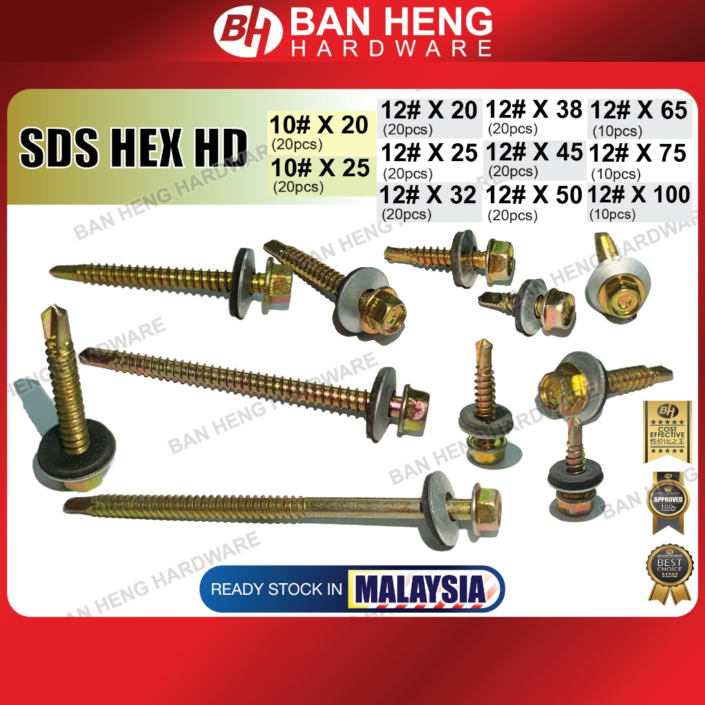 Sds Hex Hd / Hex Self Drilling Screw Skru Atap Bumbung skru ikat ...