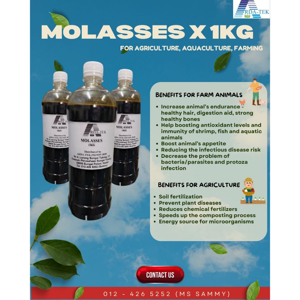 Molasses/Gula Merah x 1kg (Kegunaan Pertanian/Penternakan/Perikanan ...