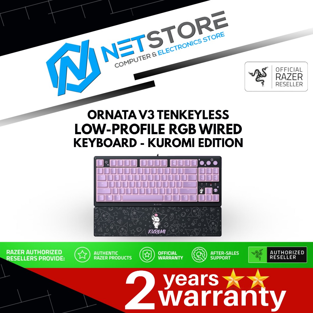 RAZER ORNATA V3 TENKEYLESS LOW-PROFILE RGB WIRED KEYBOARD - KUROMI ...