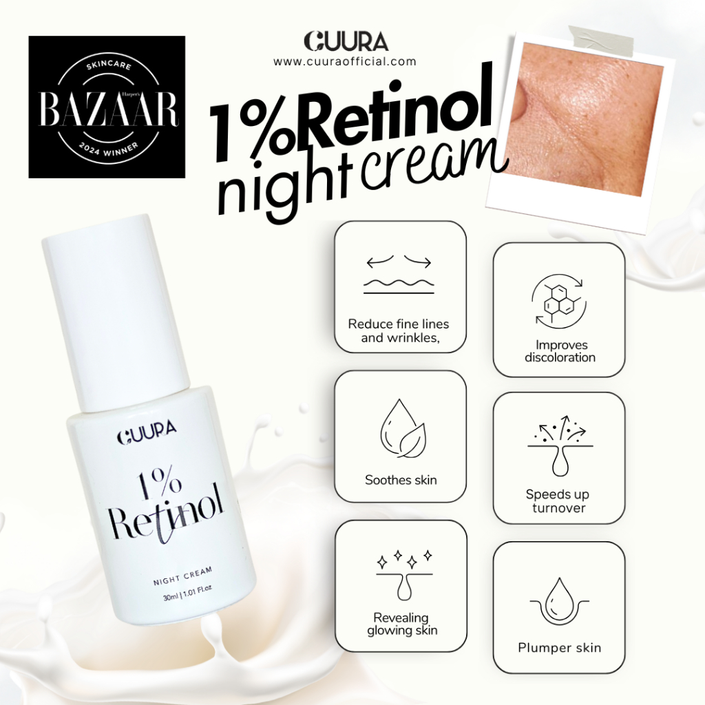 Cuura HQ 1% Retinol (Night cream) Moisturizers Skincare untuk Kulit ...