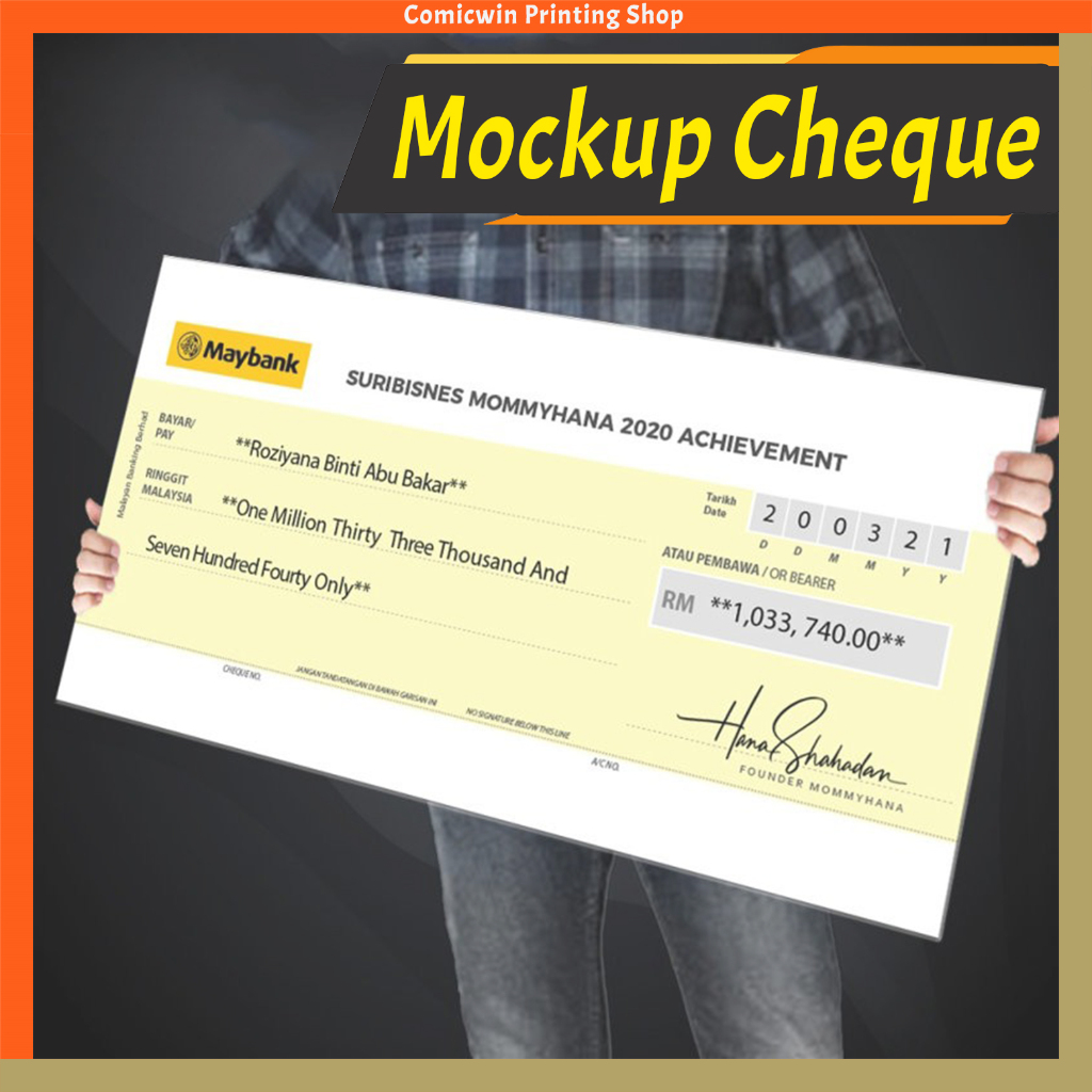 Mockup Cheque Printing (Ready Design) Cheque Board, Photographing Board ...