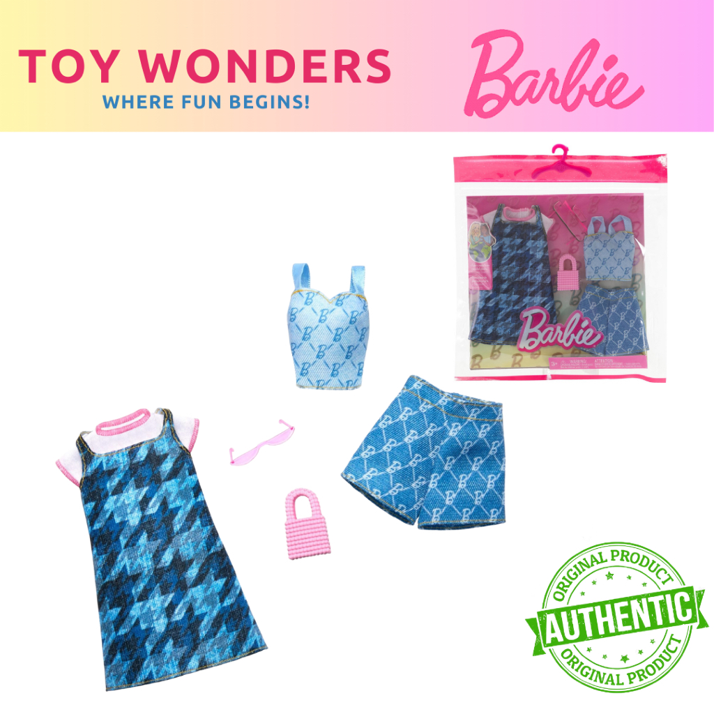 Barbie Fashions 2-Pack – Denim Themed Clothing Set Barbie Clothing ...