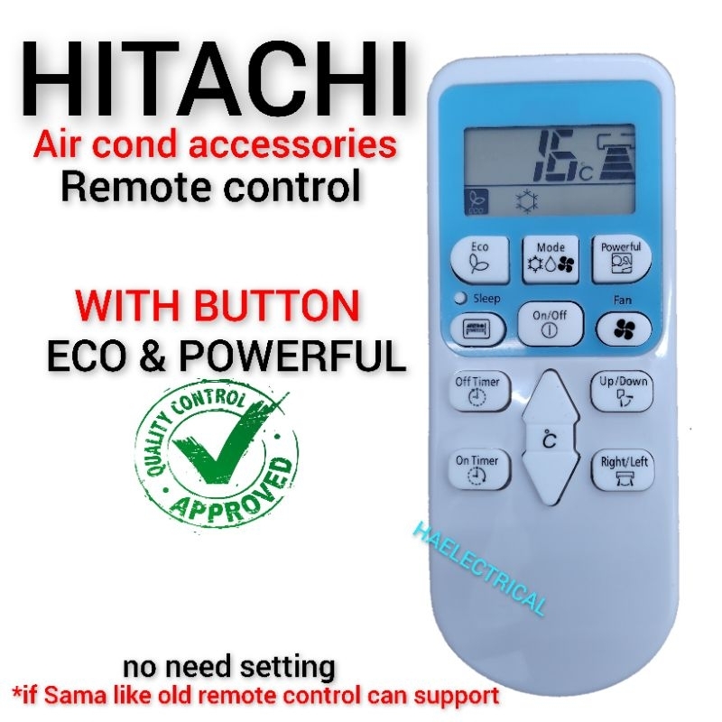 Hitachiair cond accessories: REMOTE CONTROL with ECO & POWERFUL BUTTON ...
