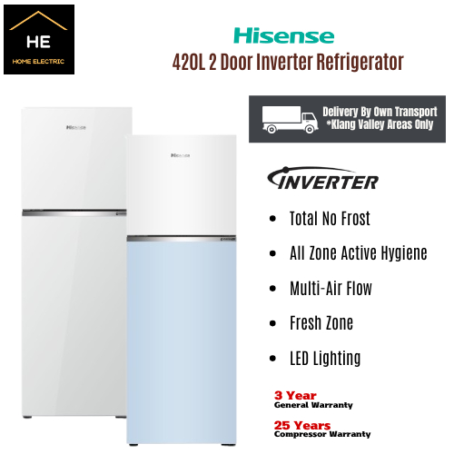 Hisense 2 Door Inverter Fridge 420L Refrigerator Peti Sejuk Peti Ais | Shopee Malaysia