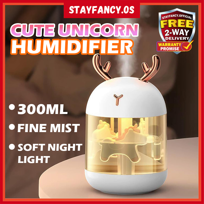 S.F Cute Unicorn Humidifier With LED Night Light Lamp Aromatherapy ...
