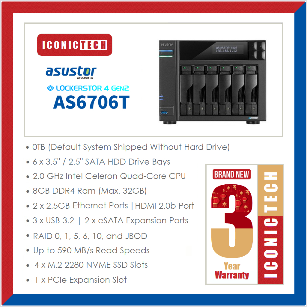 WhatsApp0193710000 ASUSTOR LOCKERSTOR 6 Gen 2 (AS6706T) / QNAP TS-664 ...