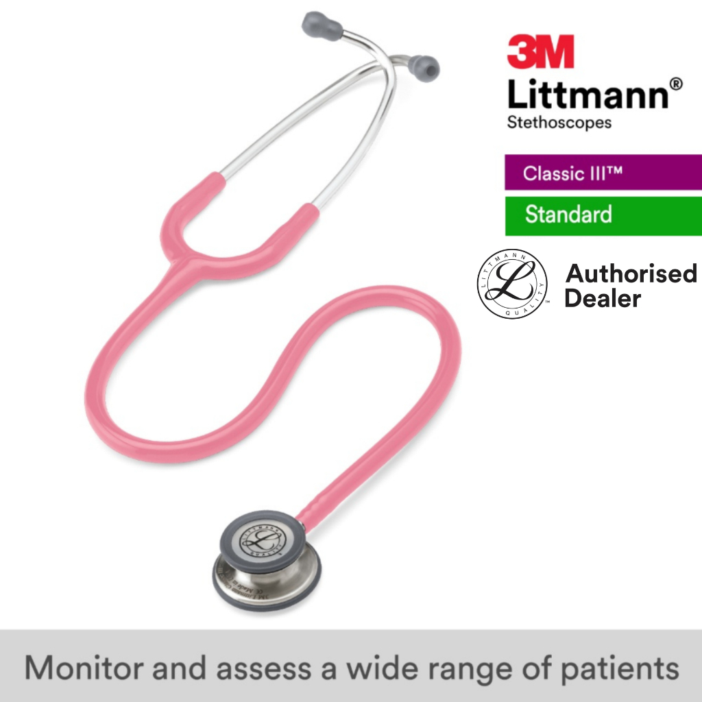 3M Littmann Classic III Stethoscope Pearl Pink Tube Standard-Finish ...