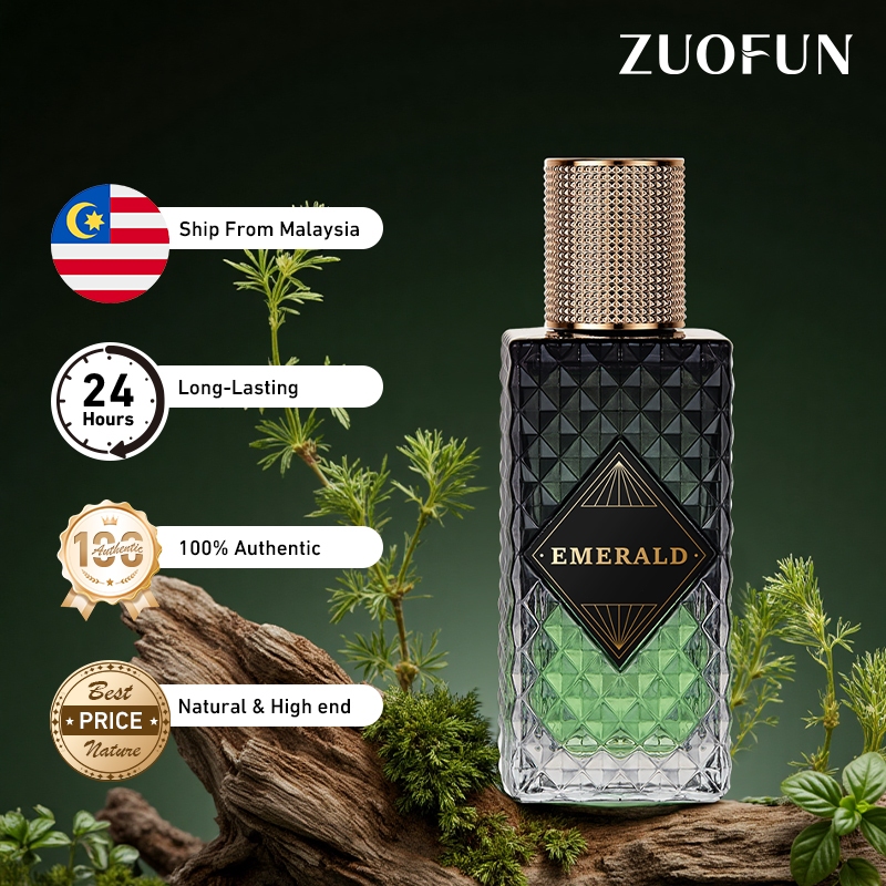ZUOFUN Emerald Perfume Men Woody Herbal Leather Minyak Fragrance Wangi ...
