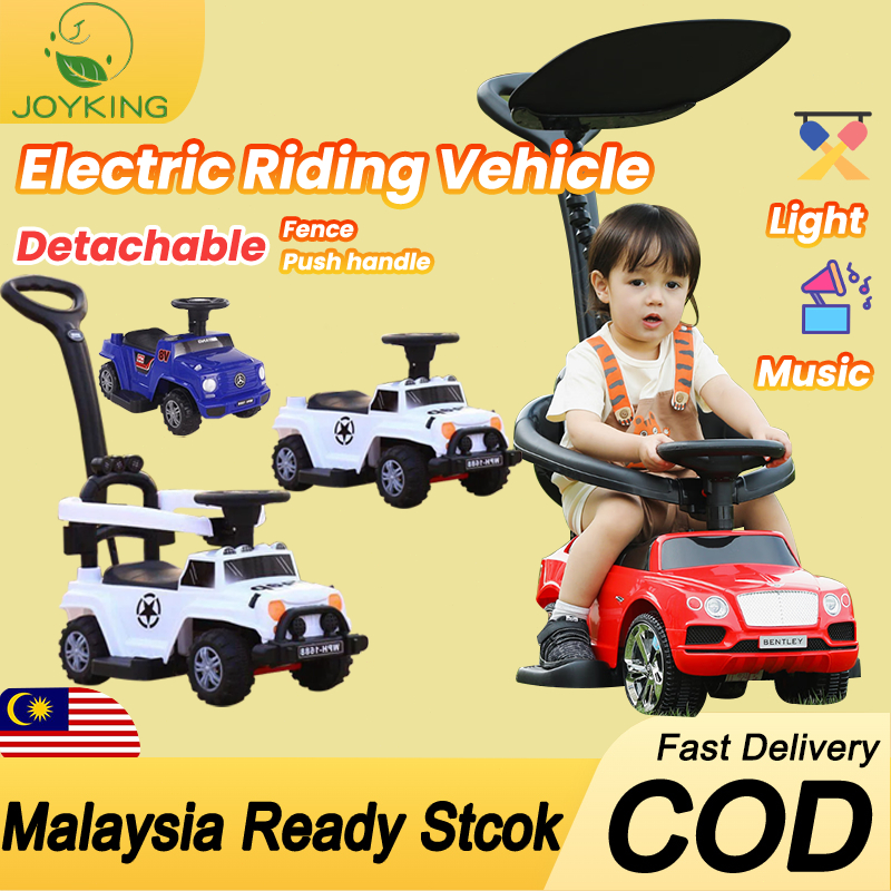 kereta mainan elektrik budak Kids Car with push handle/LEDMusic Big ...