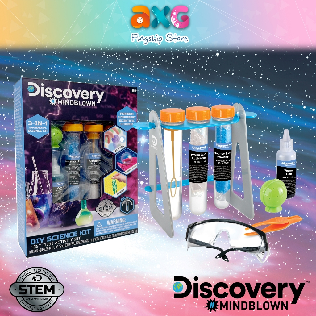 Discovery Mindblown Toy Kids Science Kit 3 Test Tube Activities ...