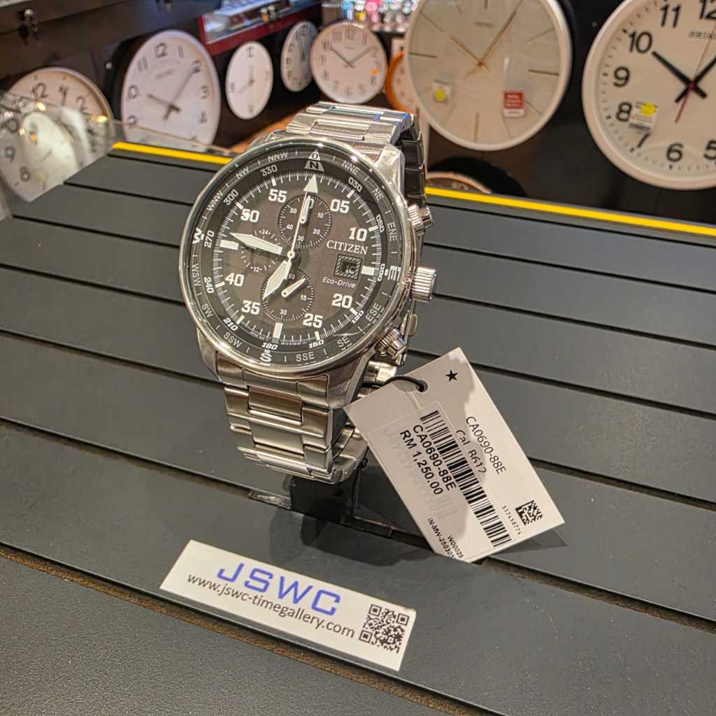 [FREE CAP & PAPER BAG] [Original] Citizen Eco-Drive Aviator Chronograph ...