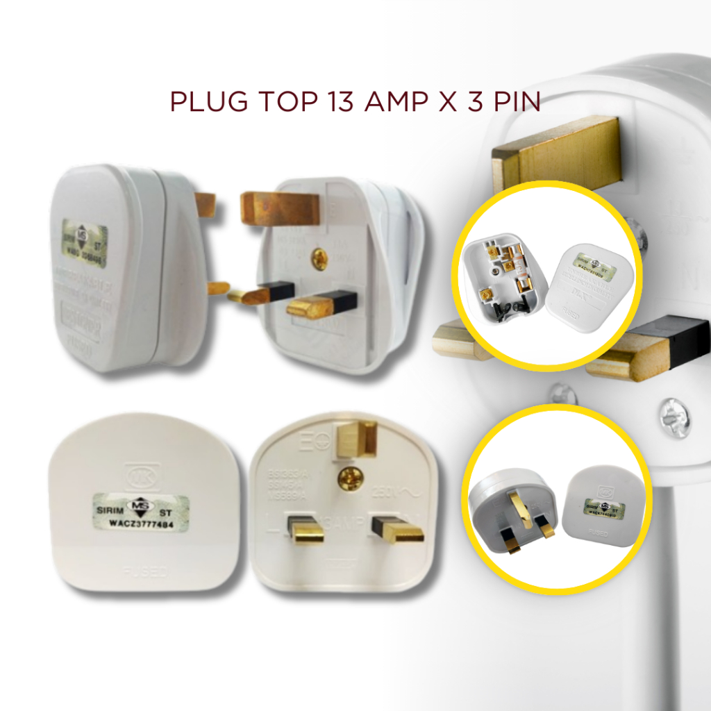 Plug Top 13 AMP x 3 Pin | MK Honeywell – 13A 3-Pin Plug Top (654 SR ...