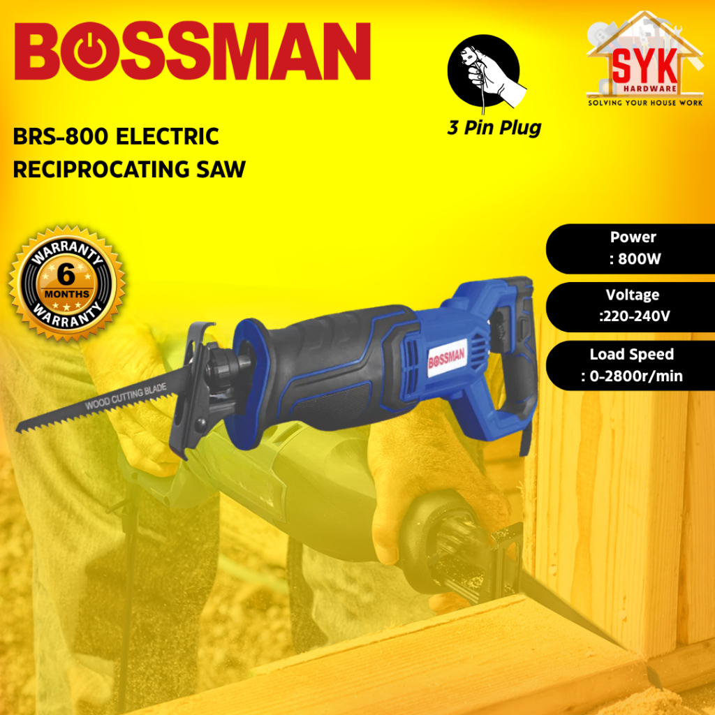 SYK Bossman BRS-800 Electric Reciprocating Saw Machine Cutter Wood ...