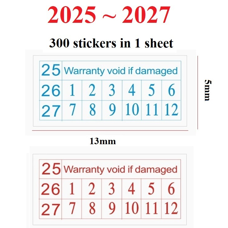 2024~26 / 2025~27 300pcs Warranty Void Sticker Jaminan Tidak Sah ...