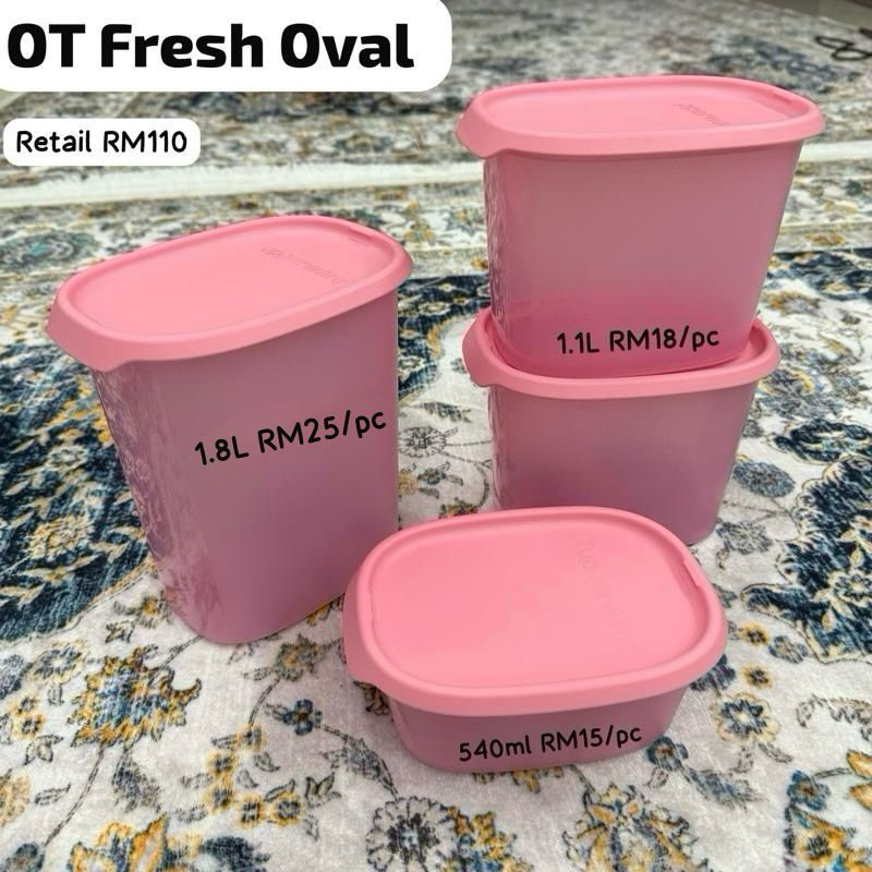 One Touch Fresh Oval Tupperware Variation | Shopee Malaysia