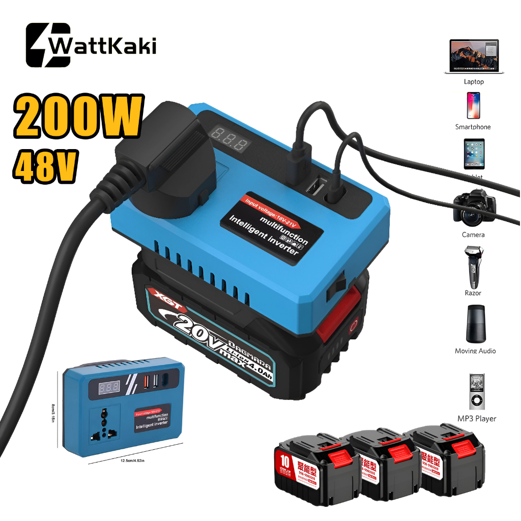 200W Portable Power Inverters for 20V Battery Inverter 20v to 220v ...