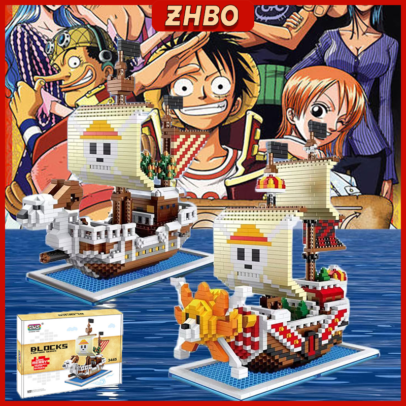 1680Pcs Pirate Ship One Pieces Luffy Corsair Model Building Block ...
