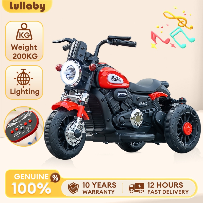 motor budak Remote Control Ride On Motorbike Kids car 2 batteries music ...